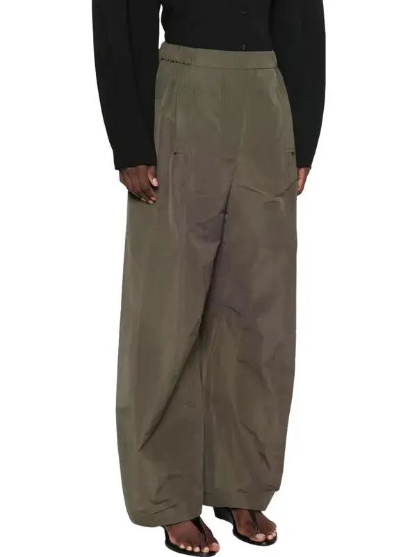 CO.GO Elasticated Wide-leg Trousers - Green