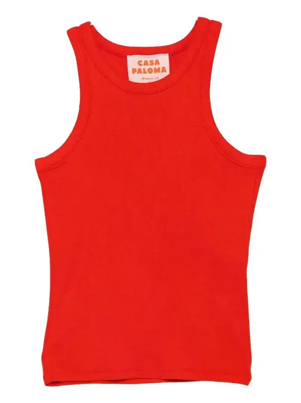 MAISON123 Ribbed Knit Tank Top - Red