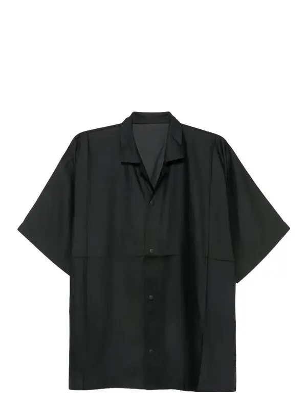 Issey Miyake Short-sleeve Notched-collar Shirt - Black