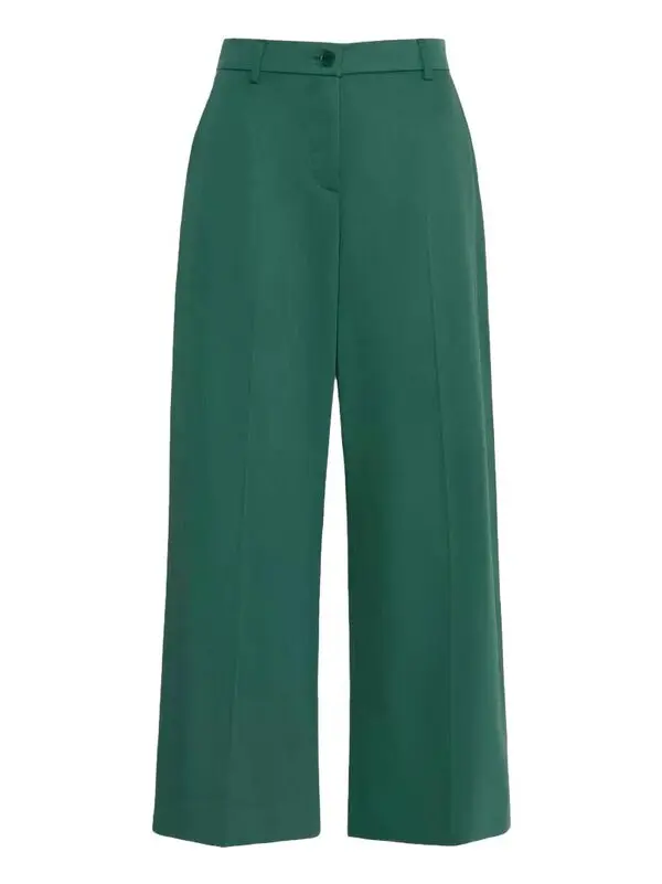 Max Mara Pressed-crease Wide-leg Trousers - Green