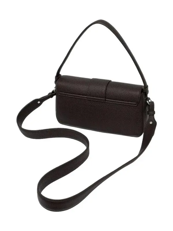 Armani Exchange Logo Plaque Pebbled Shoulder Bag - Brown