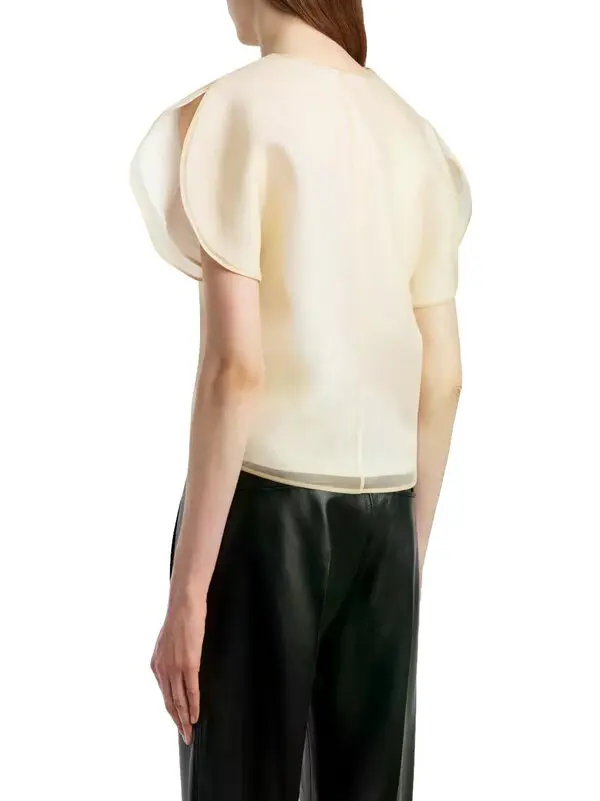 Khaite Briar Silk Organza Top - Neutrals