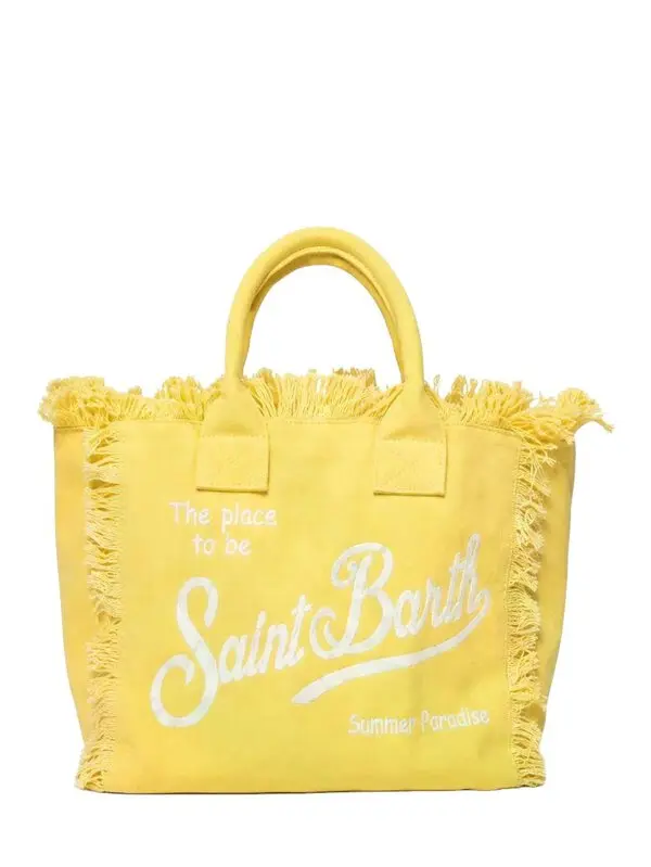 MC2 SAINT BARTH Mini Vanity Frayed Tote Bag - Yellow