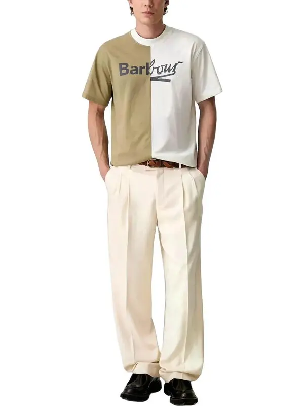 Barbour Logo-print Panelled T-shirt - Neutrals