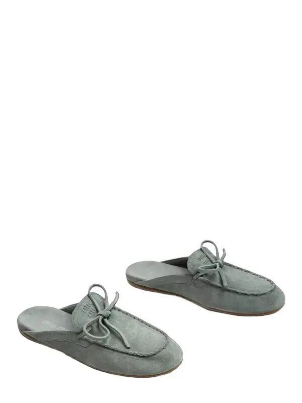 Miu Miu Suede Deck Mules - Blue