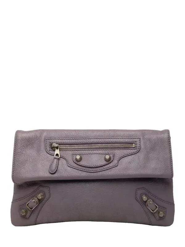 Balenciaga 2005 Goatskin Motocross Giant 12 Envelope Clutch Bag - Purple
