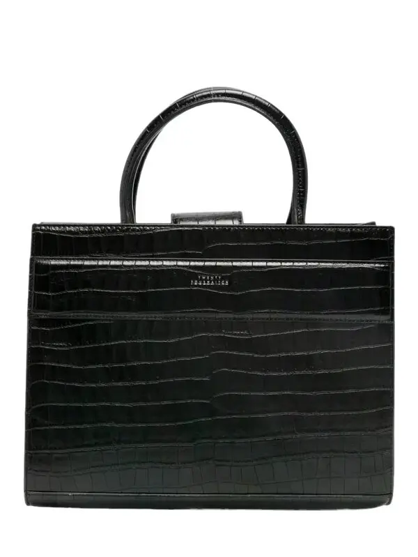 TWENTY FOURHAITCH Serane Crocodile-embossed Leather Tote Bag - Black