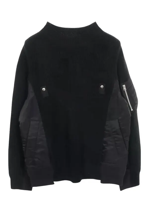 Sacai Color-block Knitted Sweater - Black