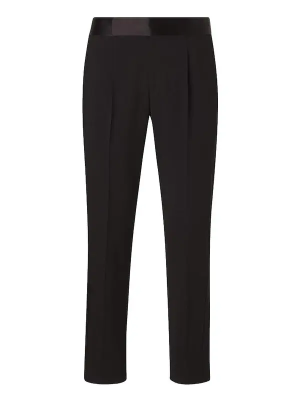 Giorgio Armani Virgin Wool Tuxedo Pants - Black