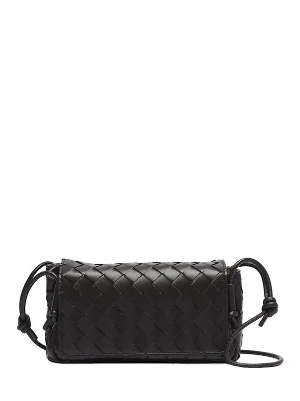 Bottega Veneta Notturno Mini Leather Crossbody Bag - Brown