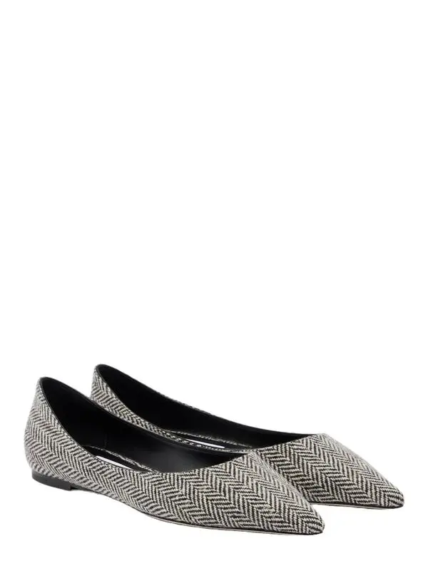 JIMMY CHOO Love Herringbone Ballet Flats - Grey