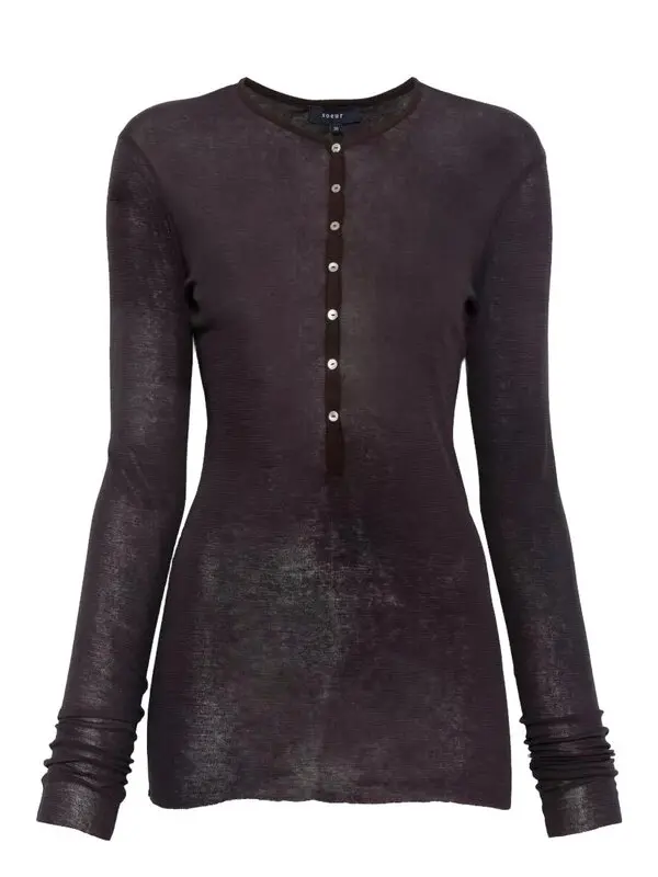 Soeur Isabella Button-up T-shirt - Purple