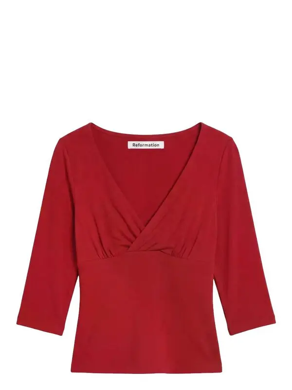 REFORMATION Aylani Crossover Top - Red