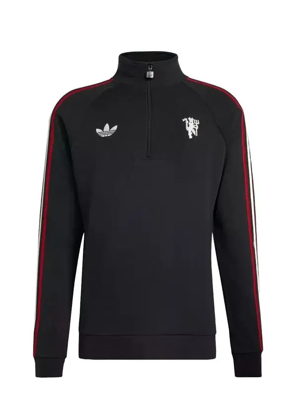 Adidas Manchester United Quarter-zip Sweater By - Black