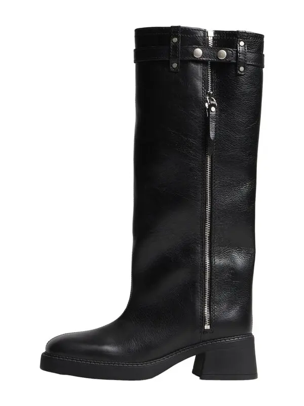 MIISTA Izolda Zipper Tall Boots - Black