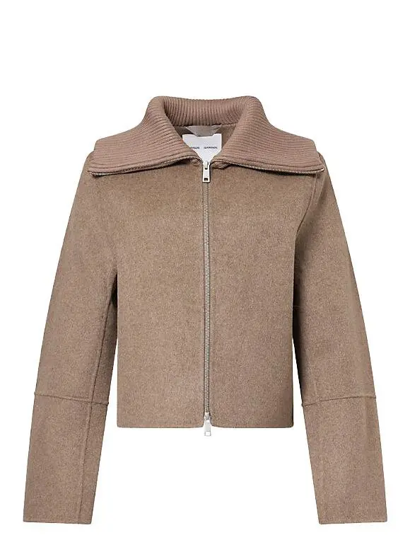 Samsøe Samsøe Samsøe & Samsøe Sacleo Cropped Wool-blend Jacket - Gray