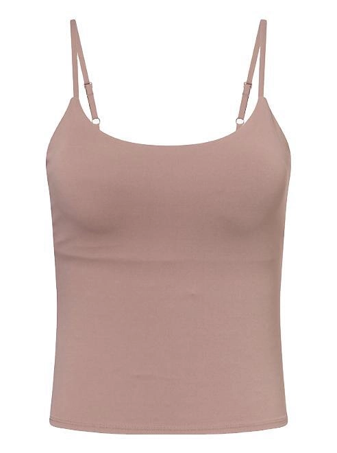 ADANOLA Logo-print Stretch-jersey Cropped Tank Top - Walnut