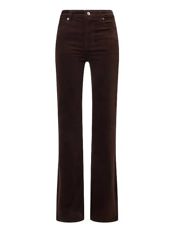FRAME The Corduroy Reboot Flared Stretch-cotton Trousers - Espresso