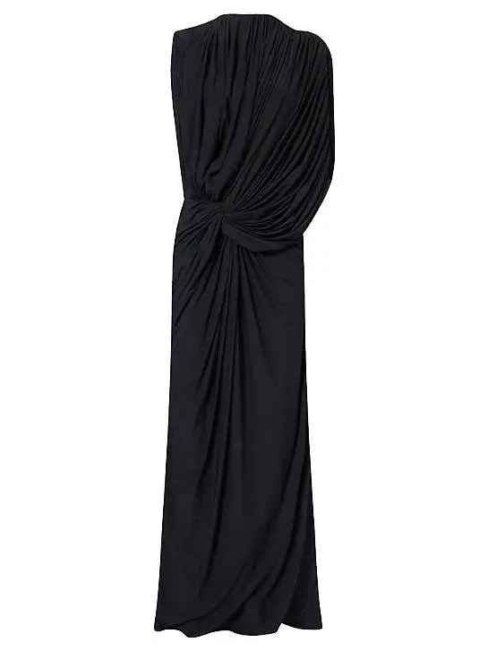 DEME Azalea Draped Stretch-jersey Maxi Dress - Black