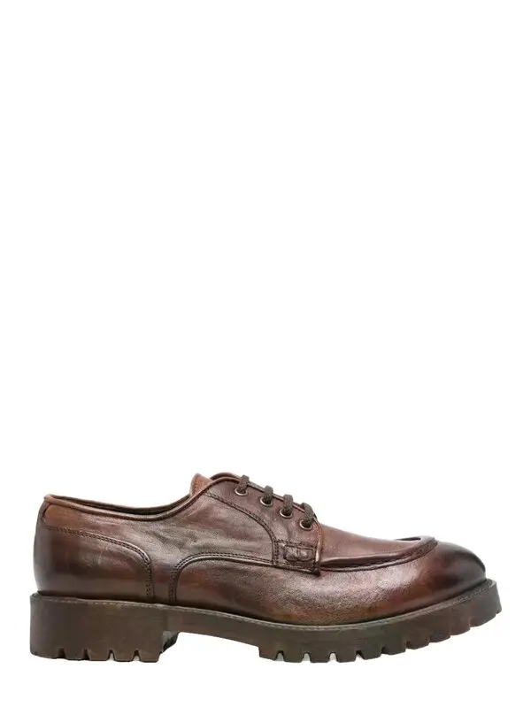 LEQARANT Lace-up Lug Sole Shoes - Brown