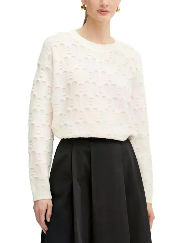 MORGAN Scallop Knit Jumper - Neutrals