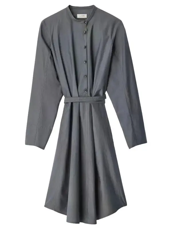 LEMAIRE Sailor Dress In Washed Cotton And Silk Blend - Grey