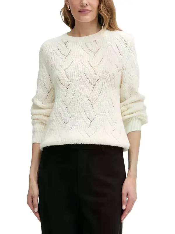 MORGAN Long-sleeve Openwork Sweater - Neutrals