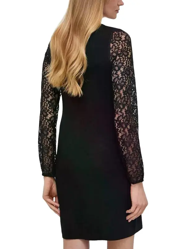 MORGAN Lace Long-sleeve Dress - Black