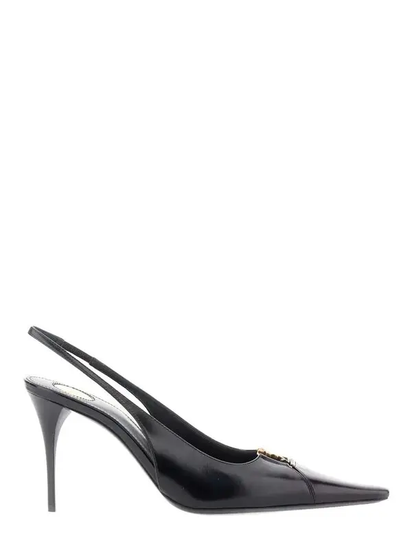 Saint Laurent Babylone Bretuil Slingback Pumps In Smooth Leather - Black