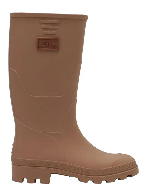 Chloé High Cut Rubber Boots - Beige