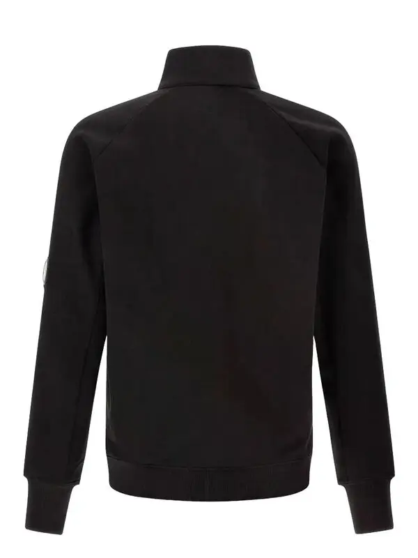 C.P. COMPANY Diagonal Weave Half-zip Sweater - Black
