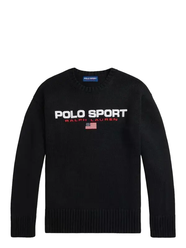 Polo Ralph Lauren Embroidered Cotton Sweater - Black