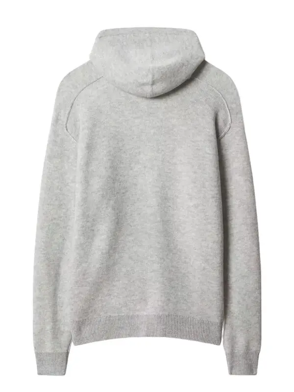 Maison Kitsuné Mélange Effect Knitted Hoodie - Grey