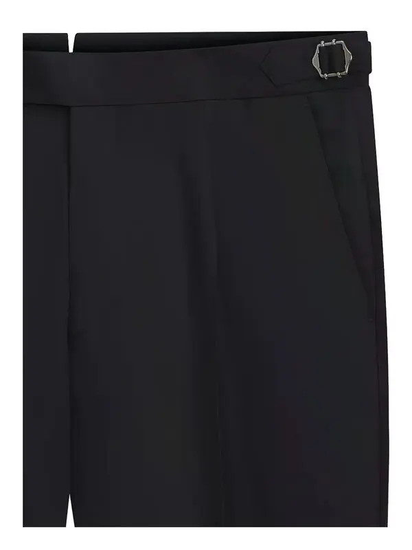 BOSS Tapered-fit Virgin Wool Serge Trousers - Blue