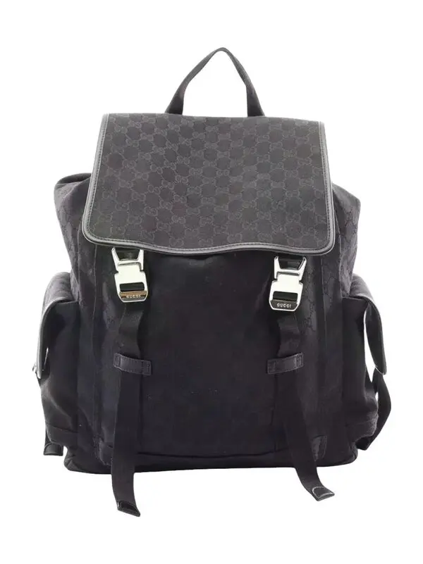 Gucci Large Gg Canvas Backpack - Black