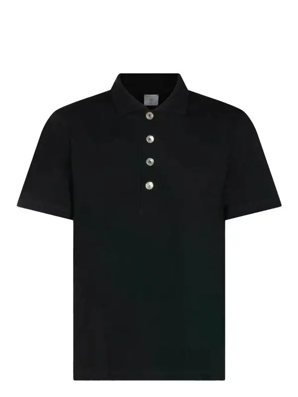 Eleventy Button-up Polo Shirt - Black