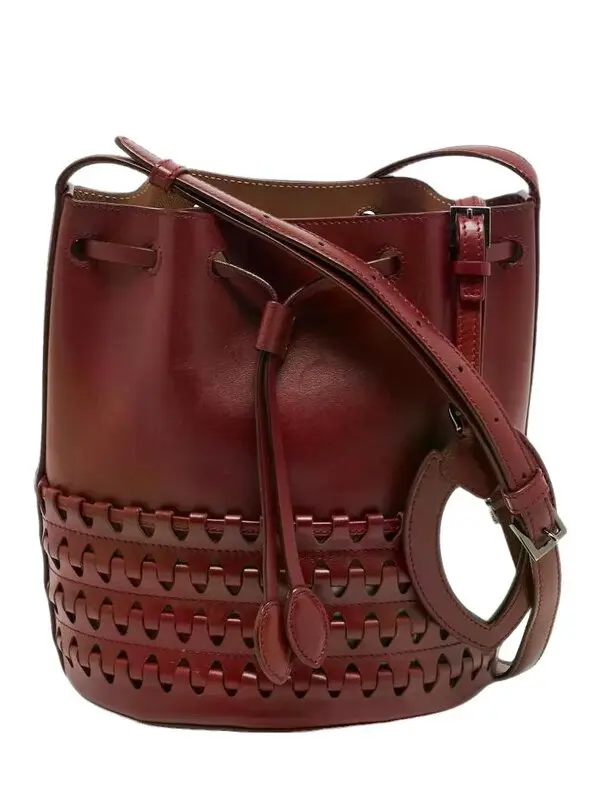 Alaïa Cut-out Leather Bucket Bag - Red