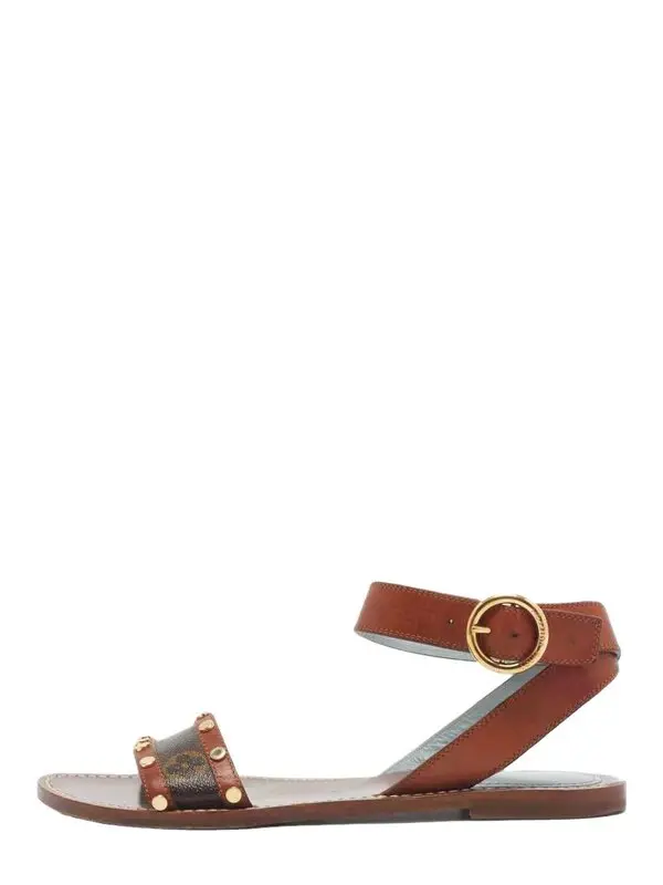 LOUIS VUITTON Monogram Canvas Passenger Flat Sandals - Brown