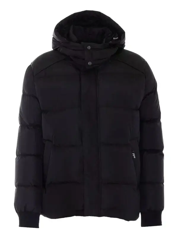 Add Quilted Hooded Jacket - Black