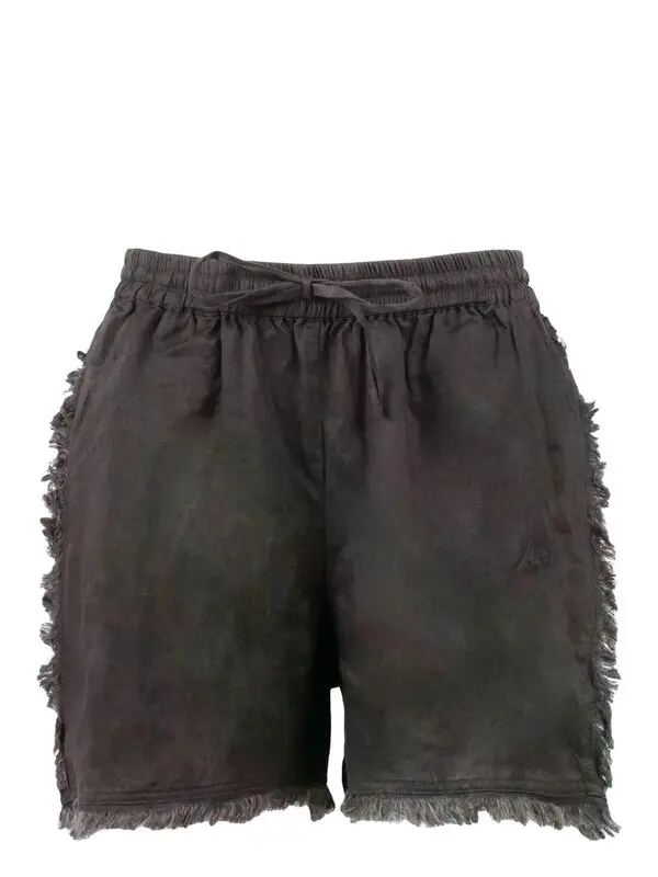 P.a.r.o.s.h Fringed Linen Shorts - Brown