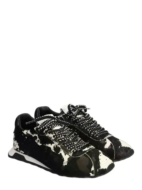 Ash Kill Bill" Pony Cow Print Lace-up Sneakers - Black
