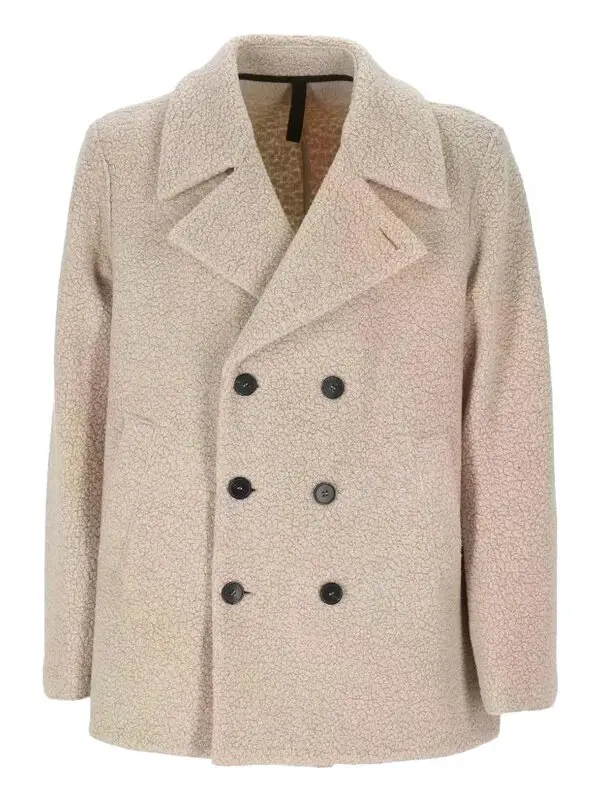 Harris Wharf London Double-breasted Bouclé Coat - Neutrals