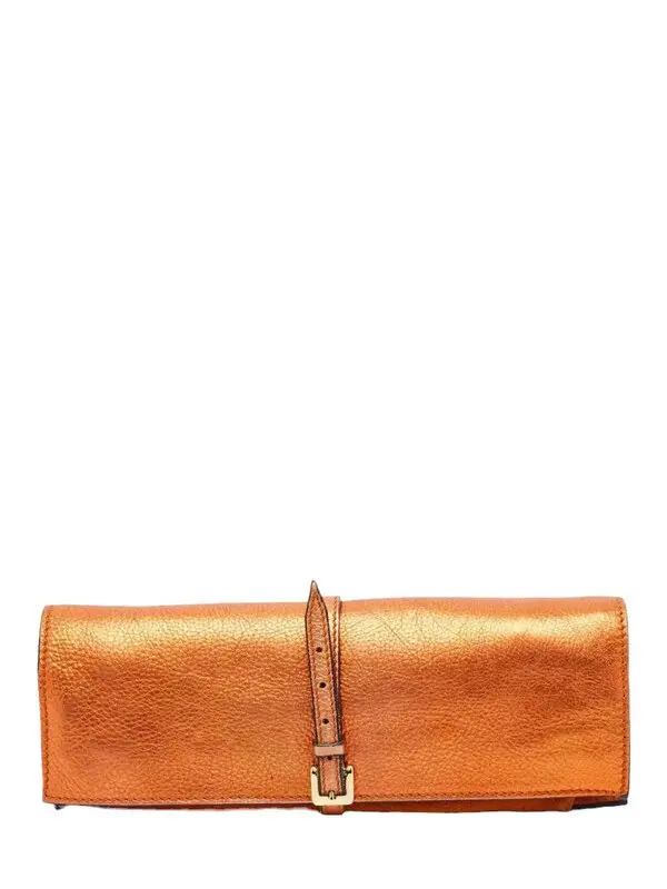 Burberry Buckle Fold-over Clutch Bag - Orange