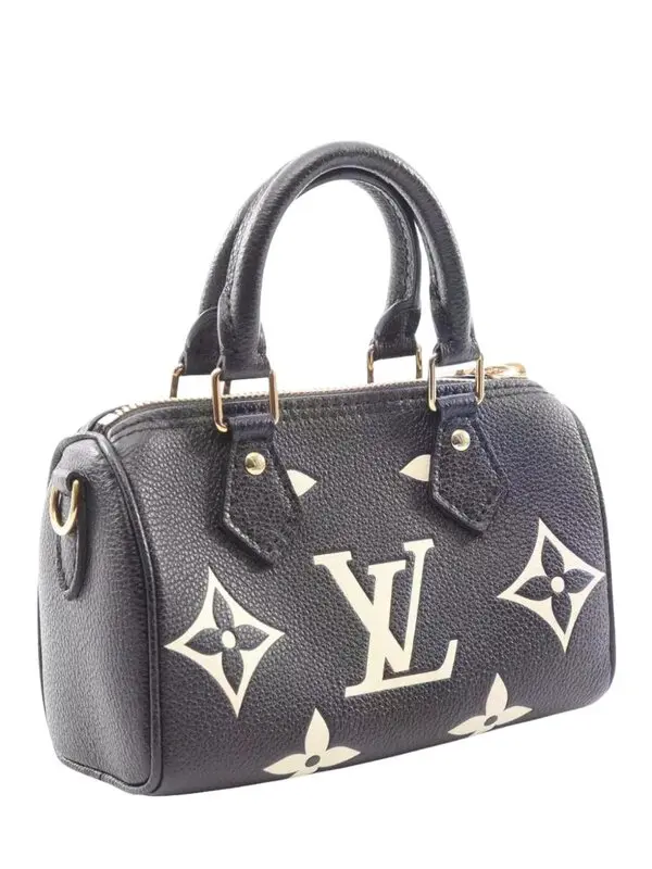 LOUIS VUITTON Bicolor Monogram Empreinte Nano Speedy Bandouliere Satchel - Black
