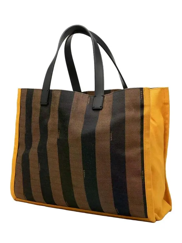 Fendi Pequin Canvas Tote Bag - Brown
