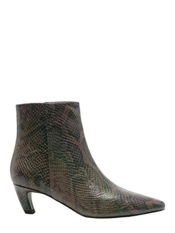 BIBI LOU Snakeskin-effect Leather Ankle Boots - Brown