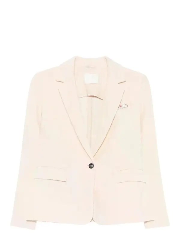 CIRCOLO 1901 Corduroy-effect Single-breasted Jacket - Neutrals