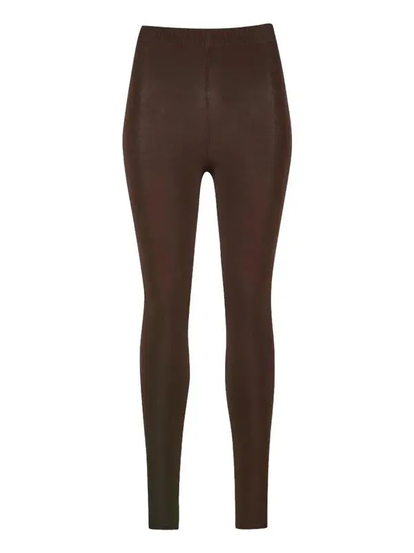 Balenciaga Logo-embroidered Ribbed-waistband Leggings - Brown