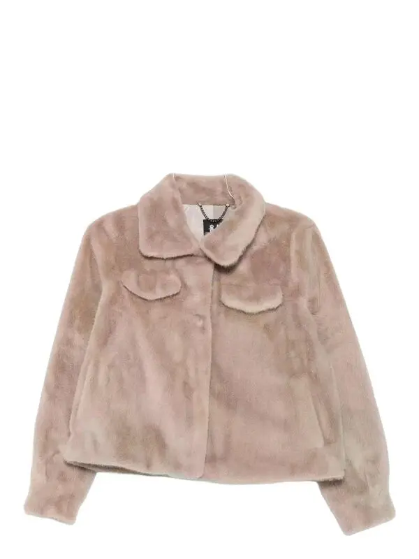 BOMBOOGIE Faux-fur Pocket-detail Jacket - Grey