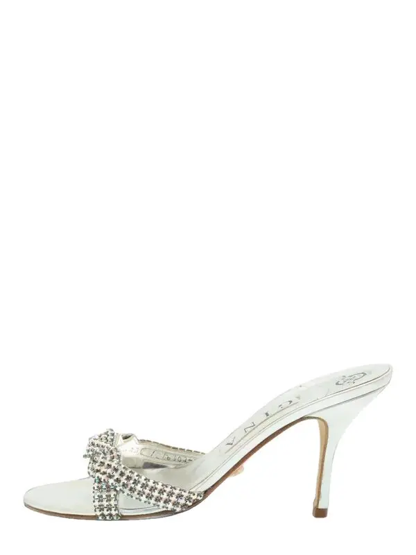 GINA Embellished Heeled Sandals - Silver